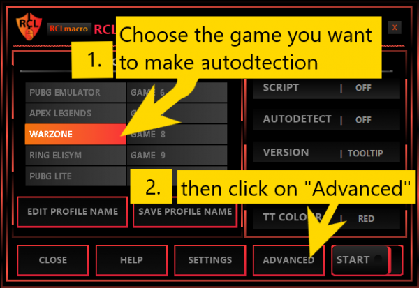 Setting Up Weapon Scan Area Rclmacro Engine Autodetection Maker