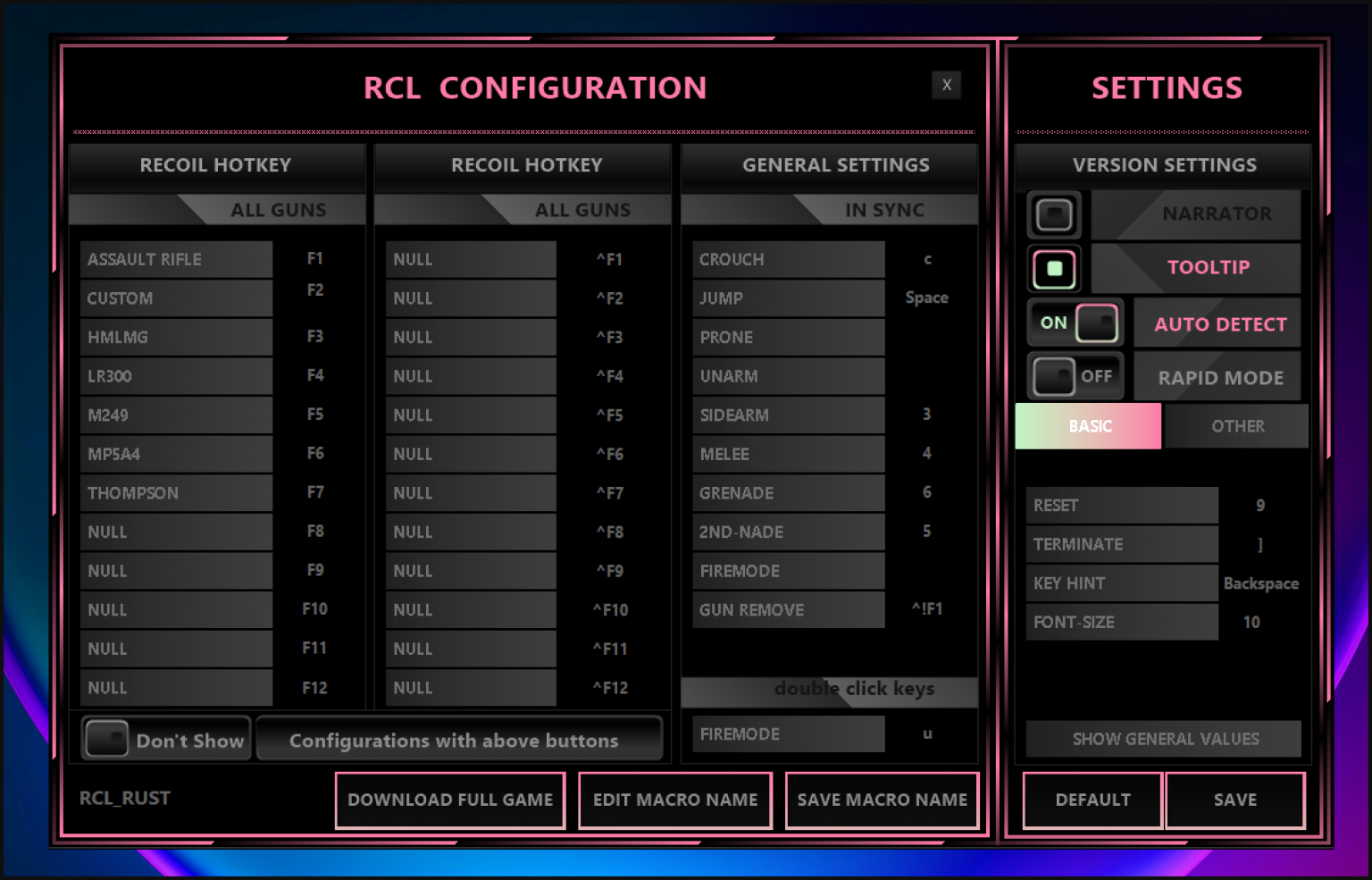 Rust No Recoil Script New Patterns Rclmacro Engine Autodetection Maker